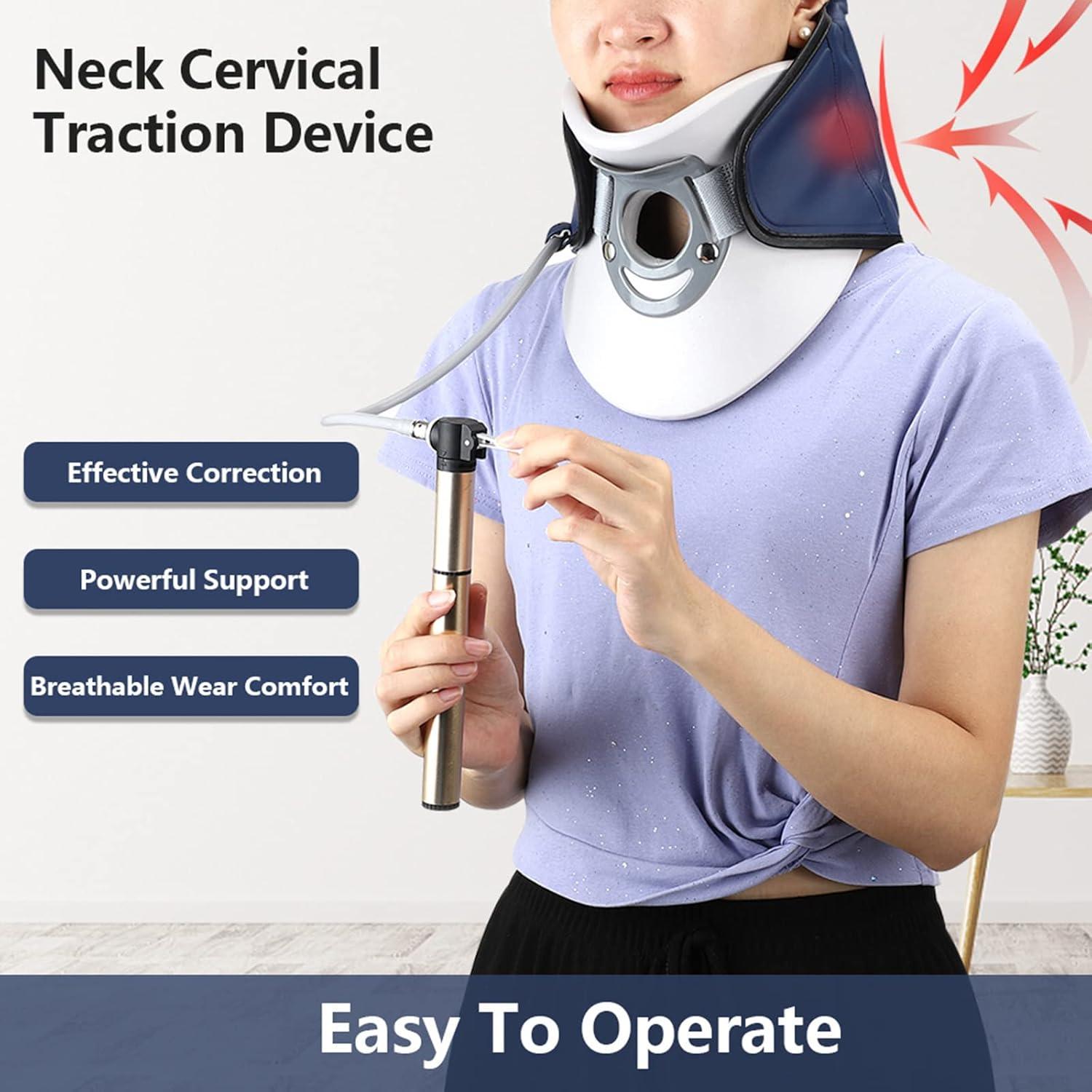 Adjustable Inflatable Cervical Neck Traction Device - Home Use for Neck ...