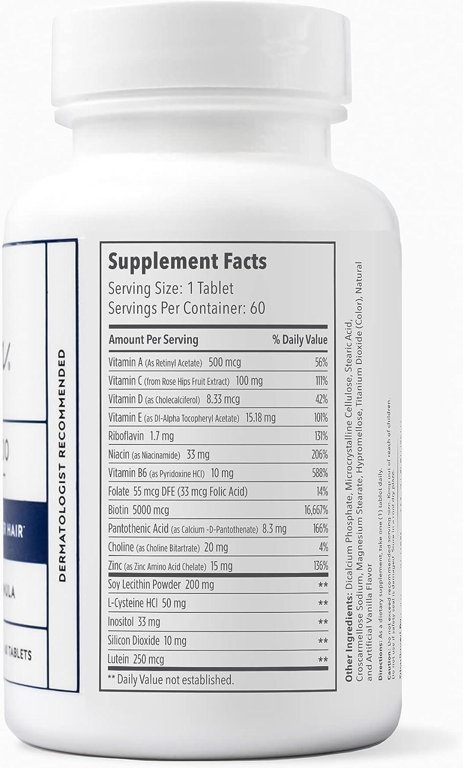 Elon Matrix 5000 Biotin Multivitamin for Hair, Skin, and Nails - 60 Day ...