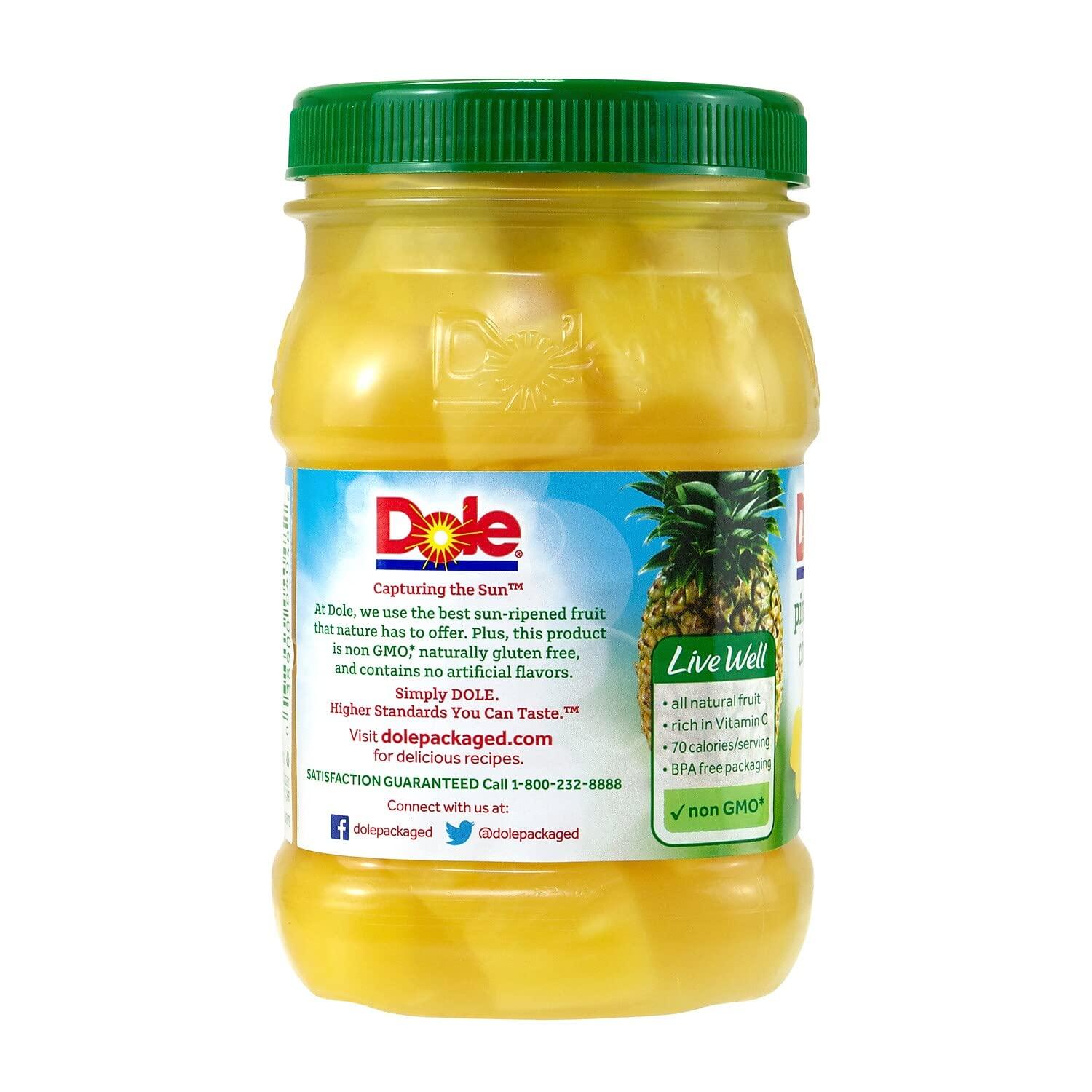 Dole Pineapple Chunks in 100% Juice - 20oz x 4 Jars | Buy Now with ...