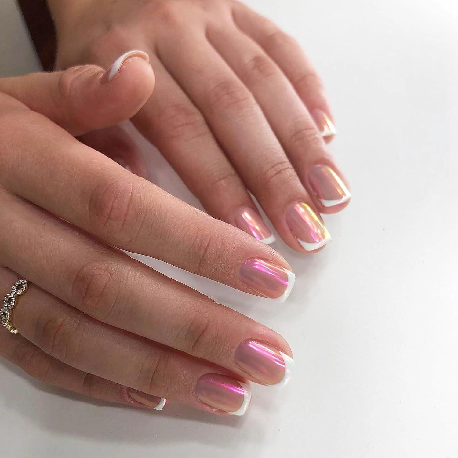 pink tips with chrome