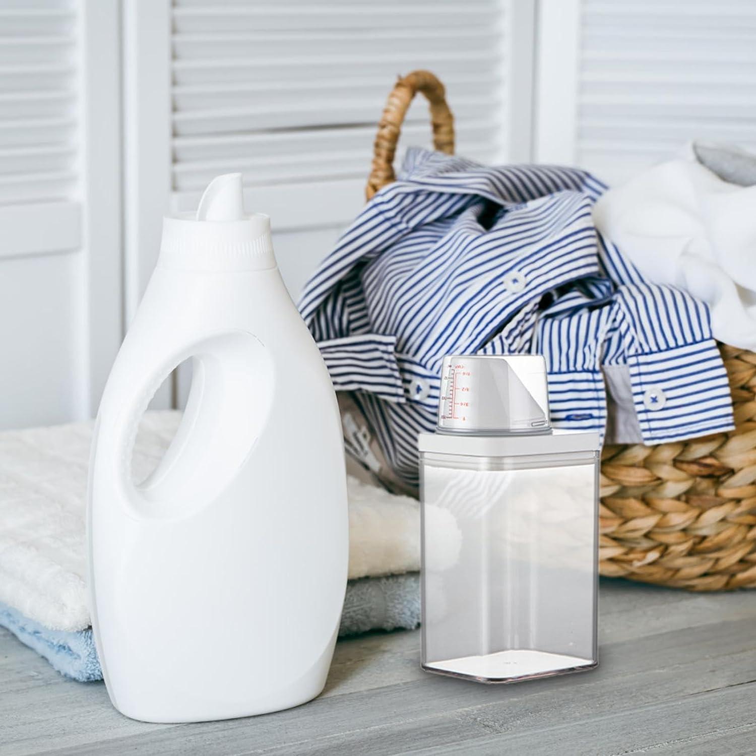 Detergent Dispenser Washing Powder Storage Bottle With Measuring Cup ...