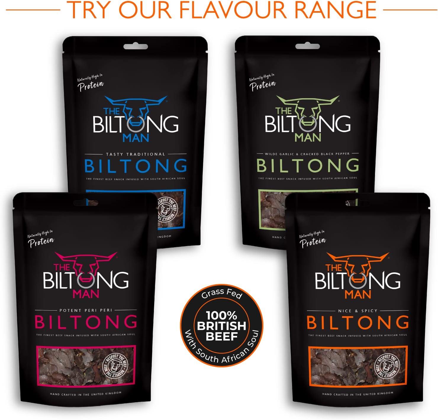 The Biltong Man Nice n Spicy Beef Biltong 500g - Healthy High Protein ...