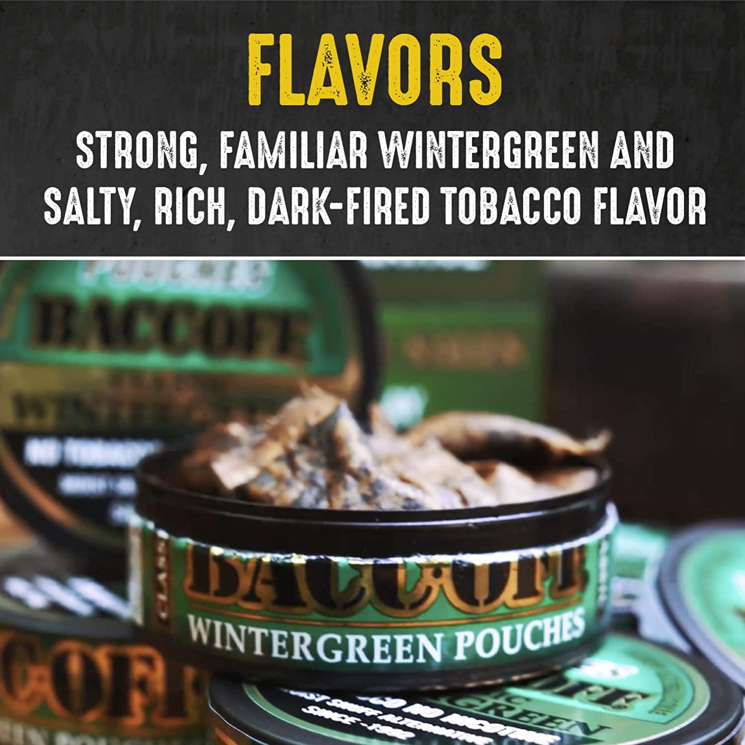 BaccOff Classic Wintergreen Pouches - Tobacco-Free, Nicotine-Free Snuff ...