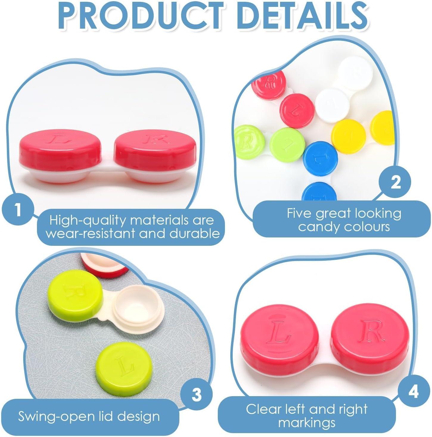Shop 10-Piece Colorful Contact Lens Container Set | Portable Travel ...