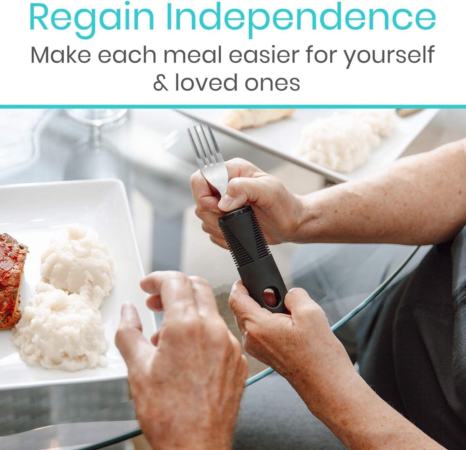 Extra Wide Easy Grip Cutlery Set for Elderly & Disabled - Chunky ...