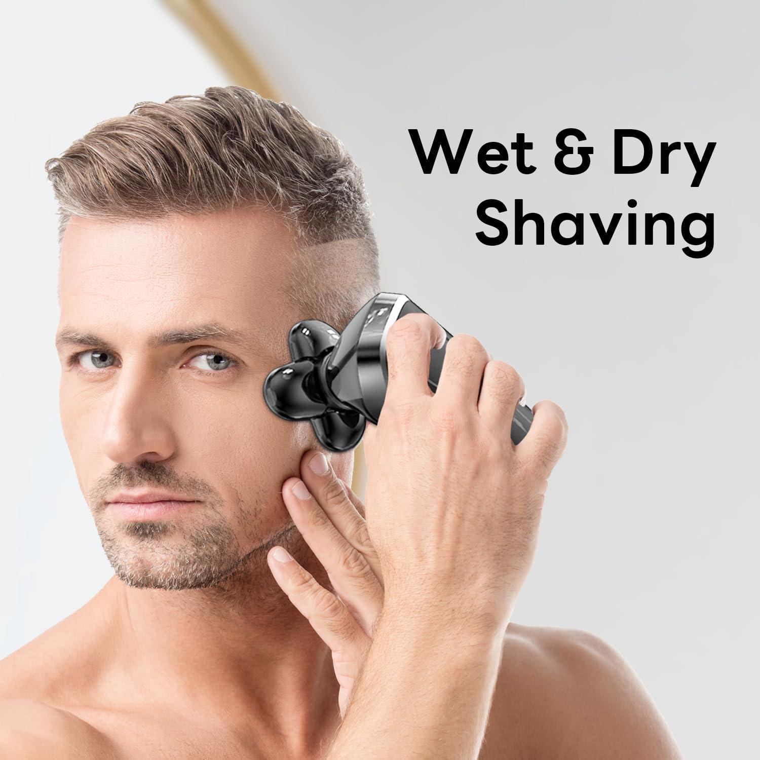 Qhot S5 Upgraded 6-in-1 Cordless Waterproof Head Shaver for Men - Best ...