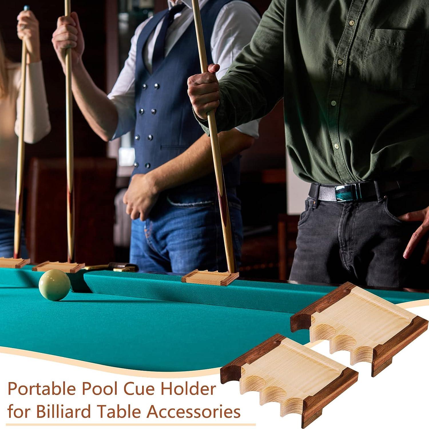 Meooeck Portable Wooden Pool Cue Holder - Weighted Billiard Accessories ...