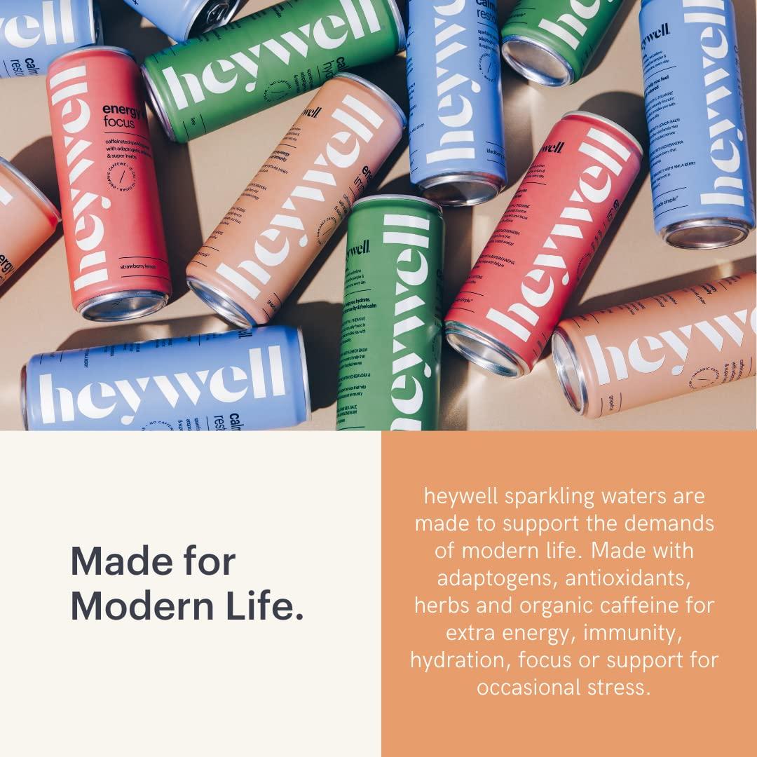 heywell sparkling adaptogenic water energy + focus caffeinated ...