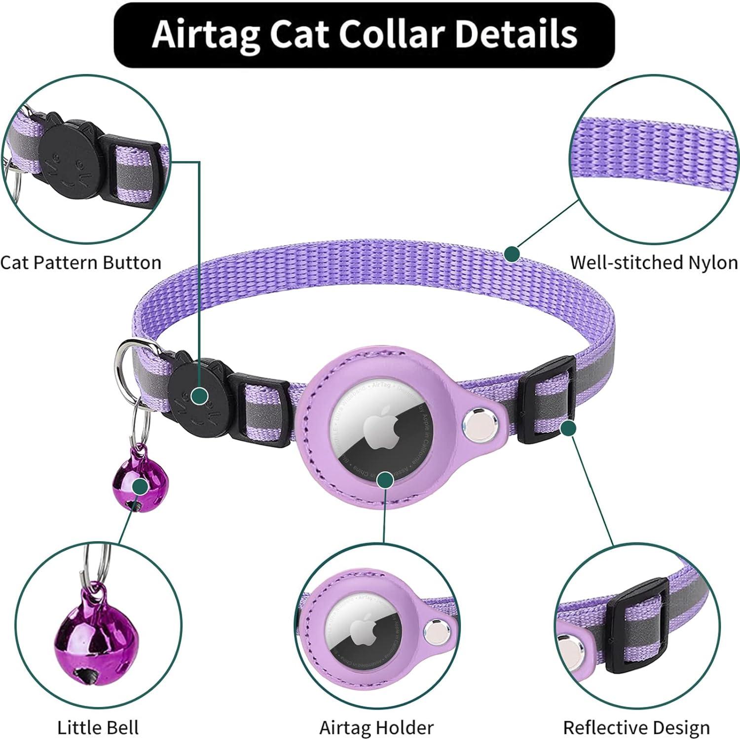 Kolacen Reflecting Airtag Catushage - Adjustable Cat Neck Band with ...