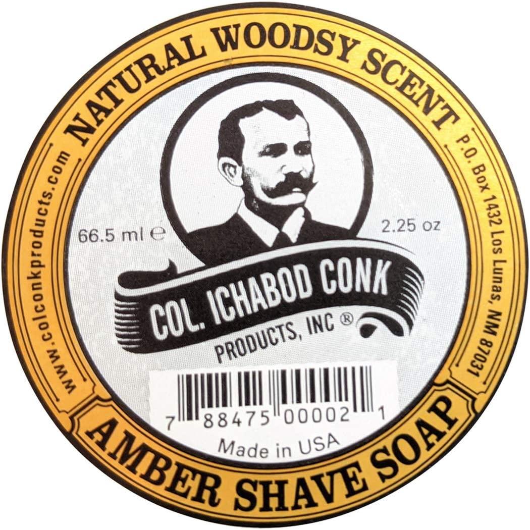Col. Ichabod Conk Men's Amber Shaving Soap - Shave Bar for Smooth Shave ...