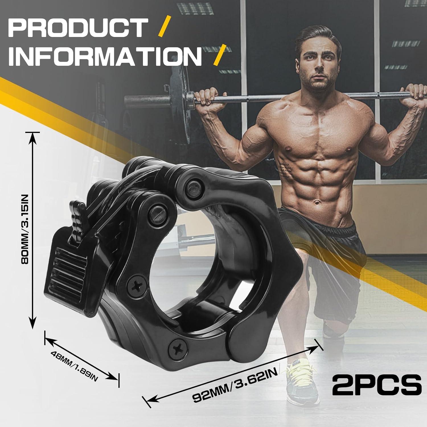 Rierousy 2-Piece Dumbbell Closures | 50mm Quick Lock Barbell Clamps for ...