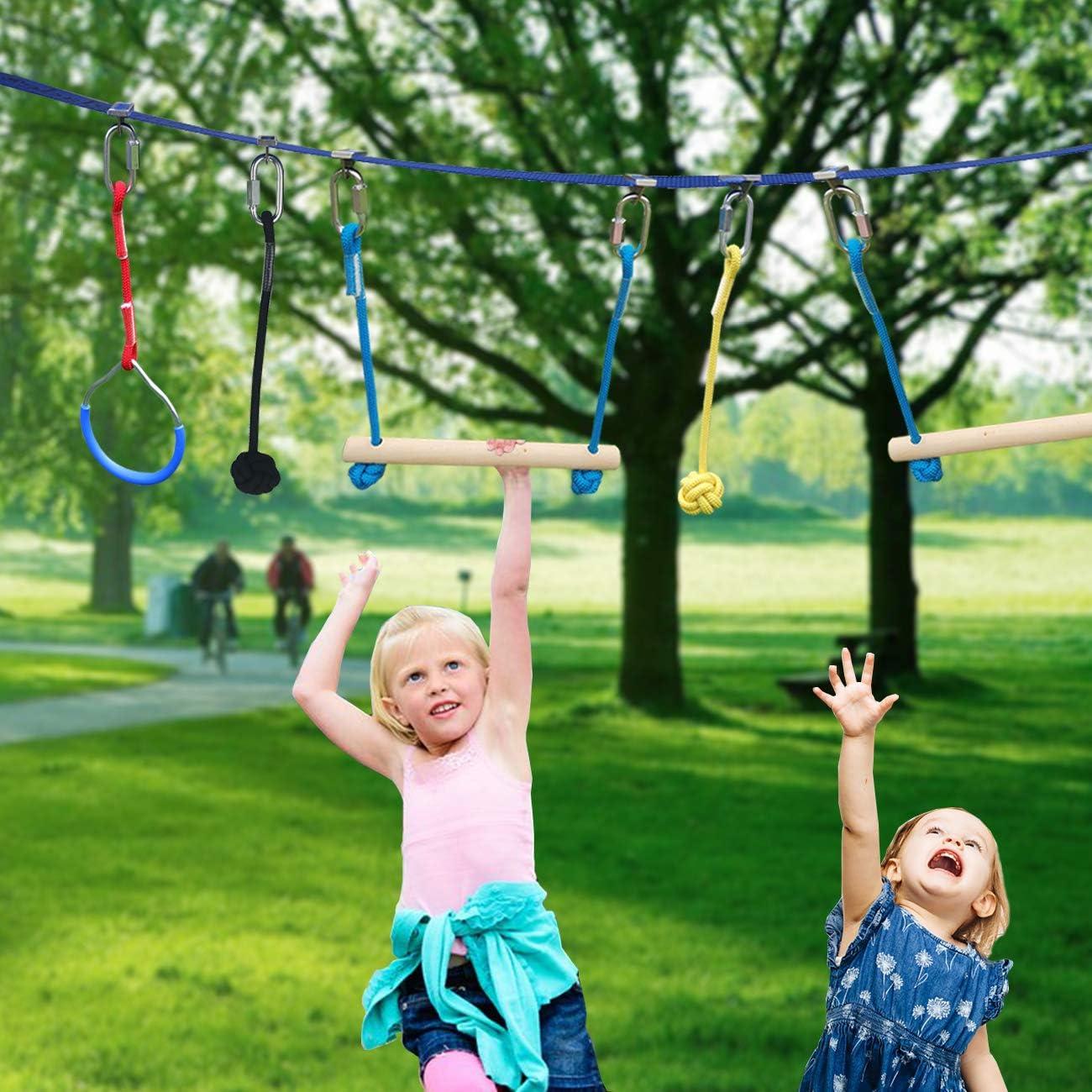 Sunnyglade 40FT Ninja Obstacle Course Kit for Kids - Complete ...