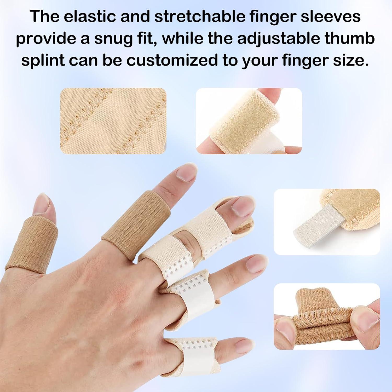 Jingegergome 4PC Trigger Finger Splint & 5PC Finger Brace | Adjustable ...