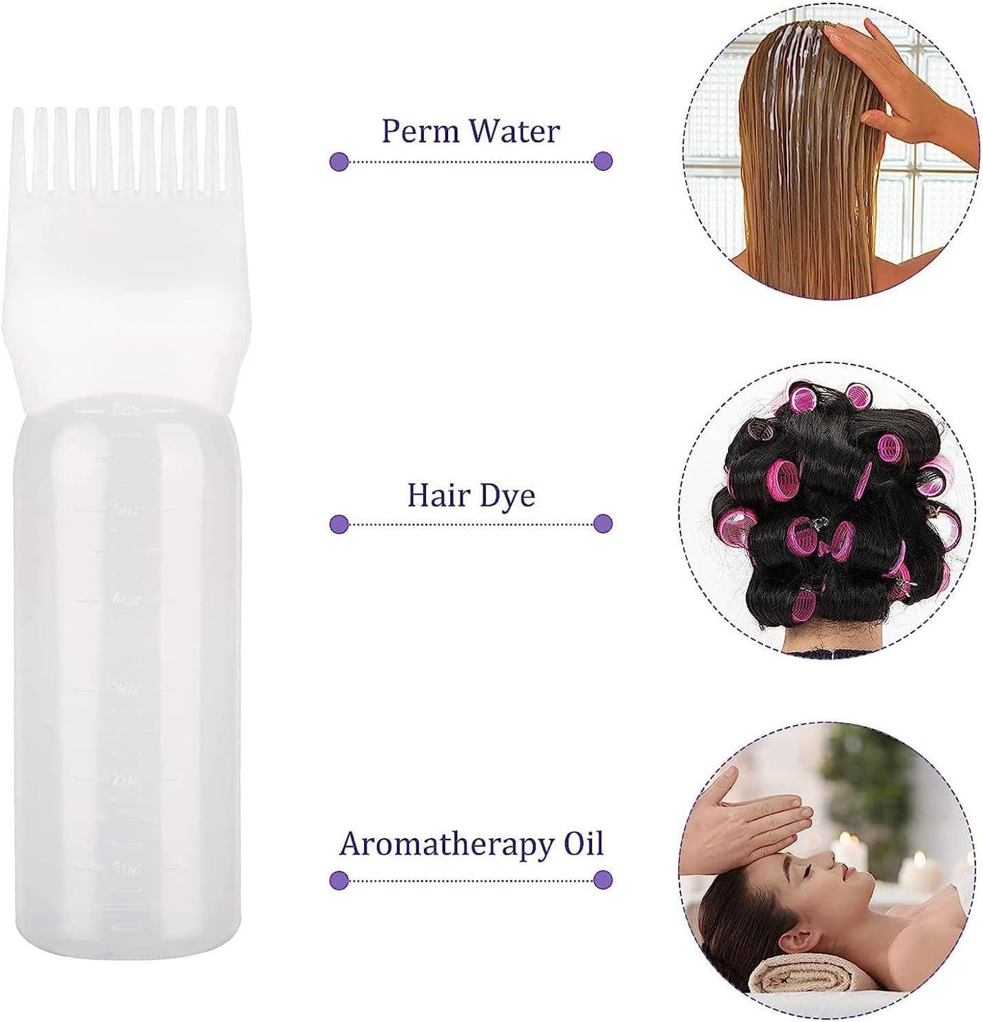 3 Colors 160ml Hair Oil Applicator Bottle - Perfect for Hair Dye & Oil Application (White Purple ...