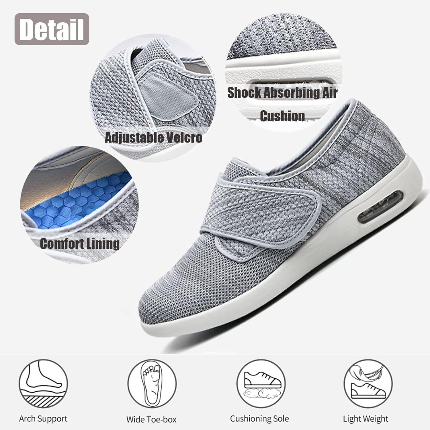 Men's Diabetic Air Cushion Slip-On Walking Shoes - Orthopedic Support ...