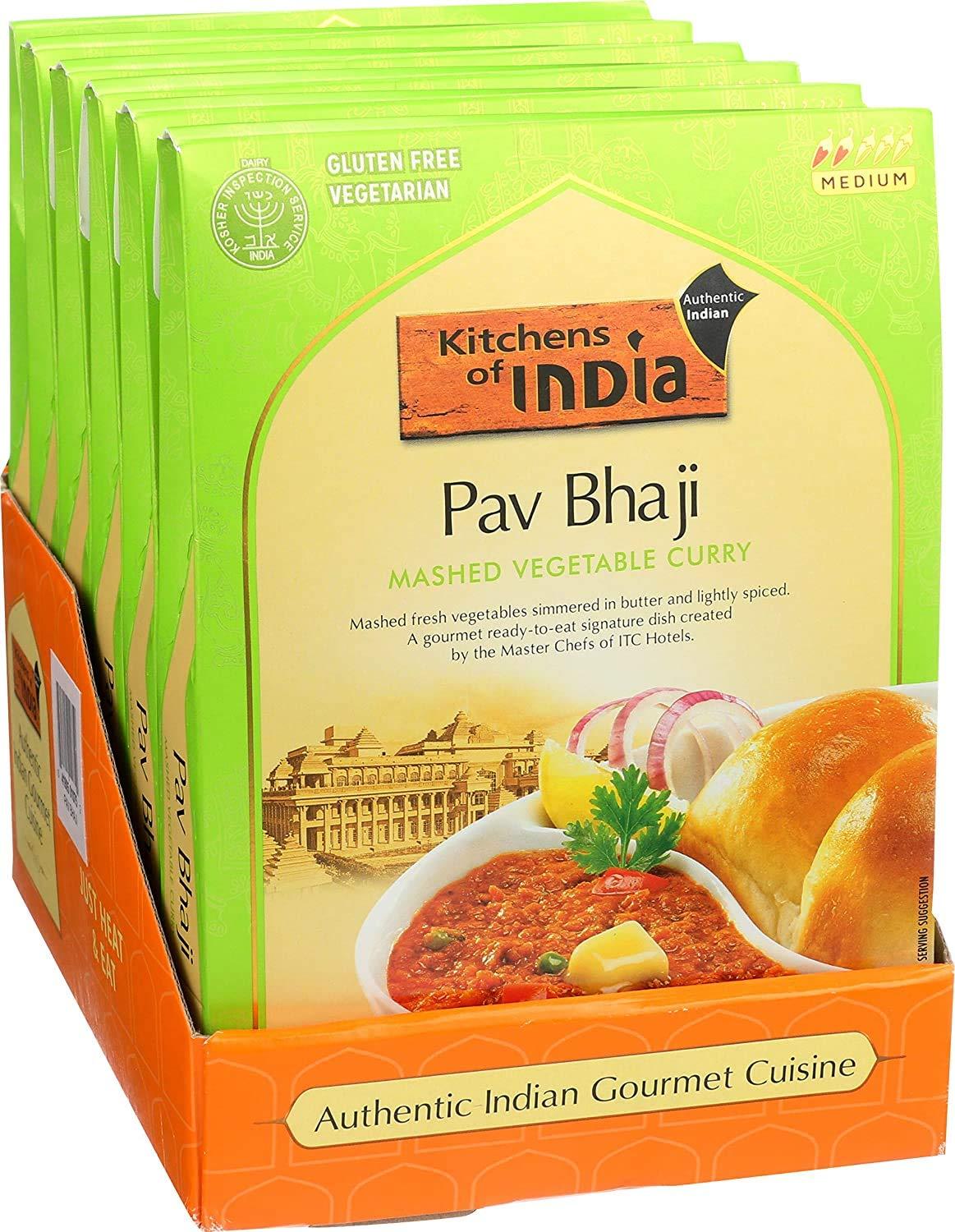 Kitchens Of India Ready To Eat Pav Bhaji, Mashed Vegtable Curry, 10 ...