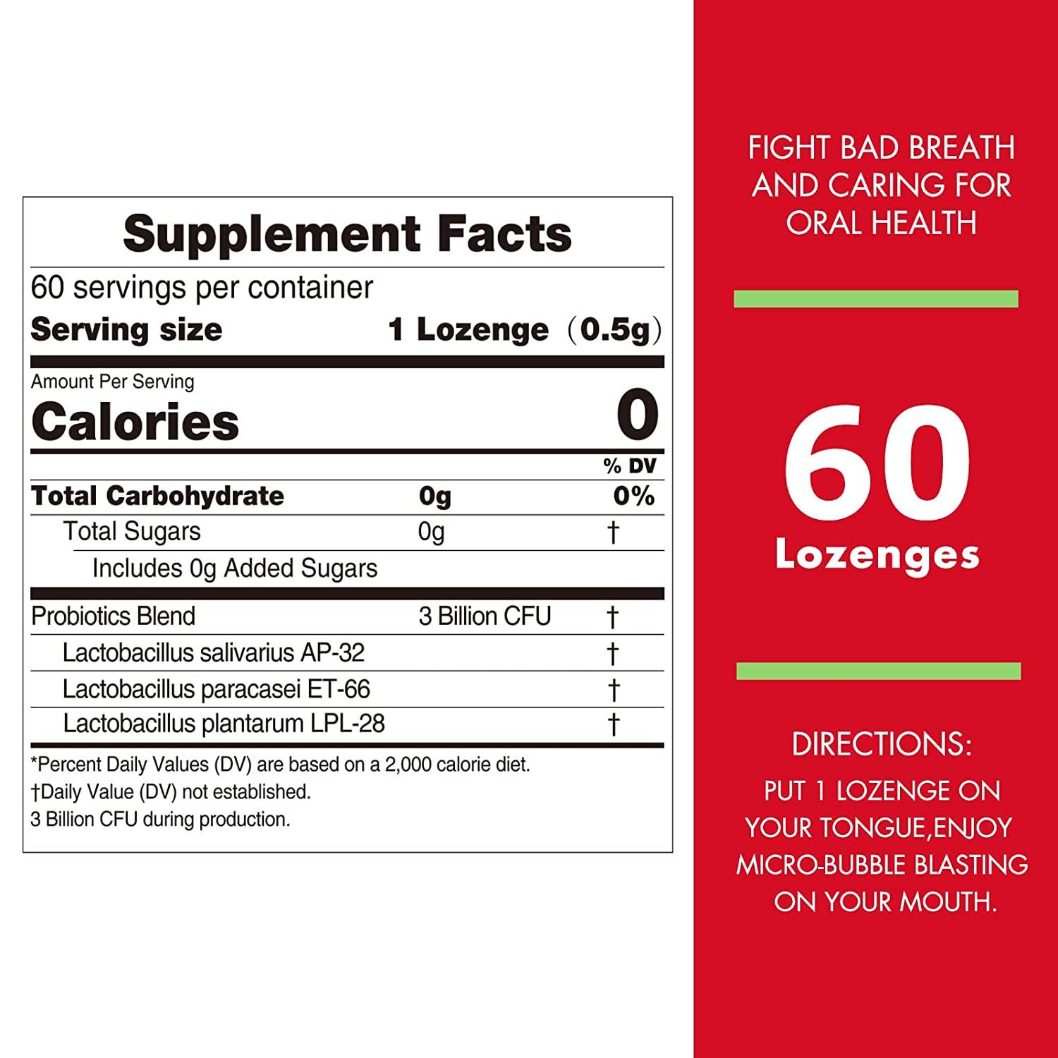 Nature's Key Oral Probiotic Bubble Lozenges - 3 Billion CFU Probiotics ...