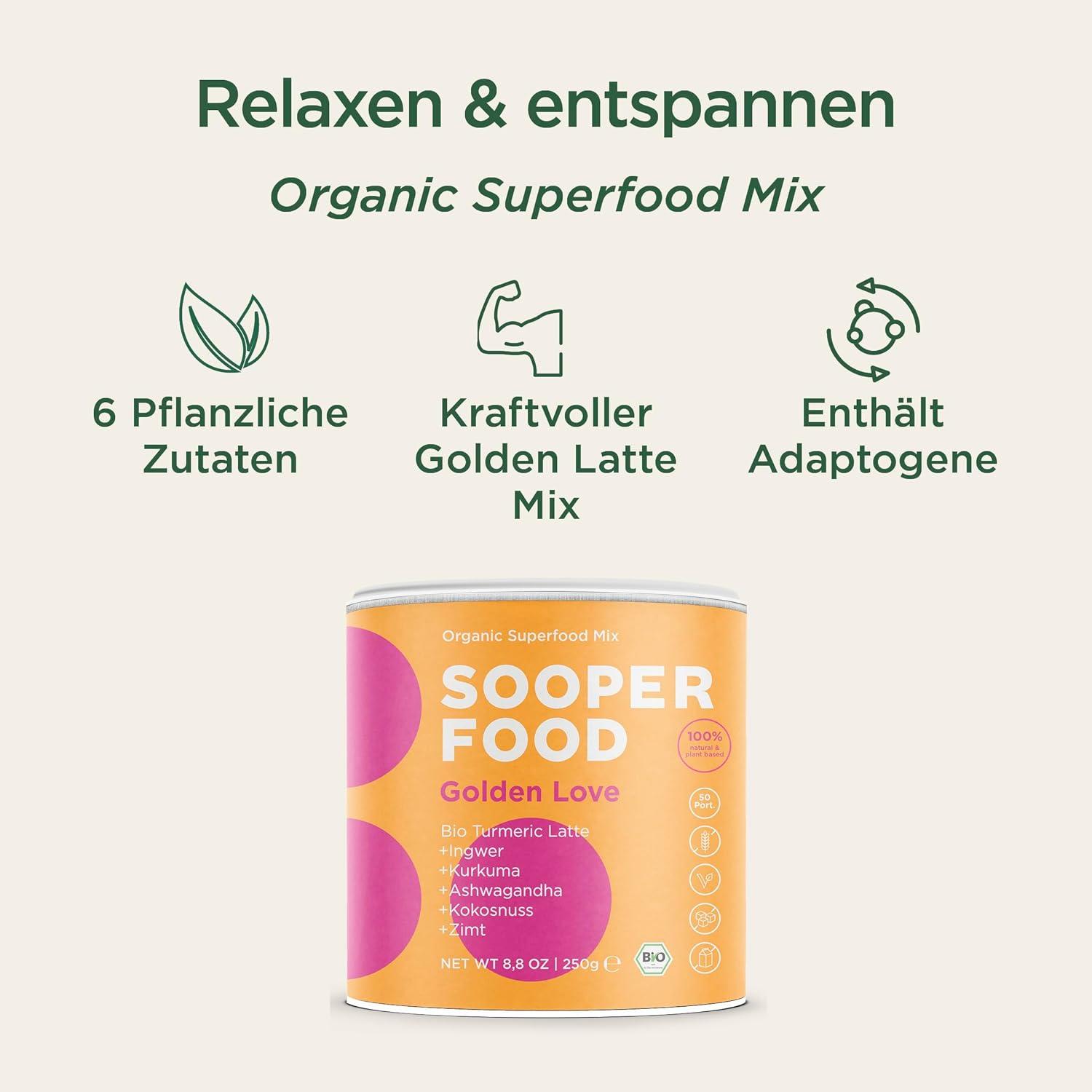 Buy Sooper Food Golden Love 250g - Bio Vegan Superfood Powder with ...