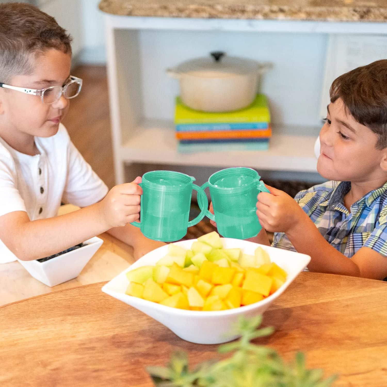 TalkTools Recessed Lid Cup with Handles - Green (2 Lids) | Therapy Cups ...