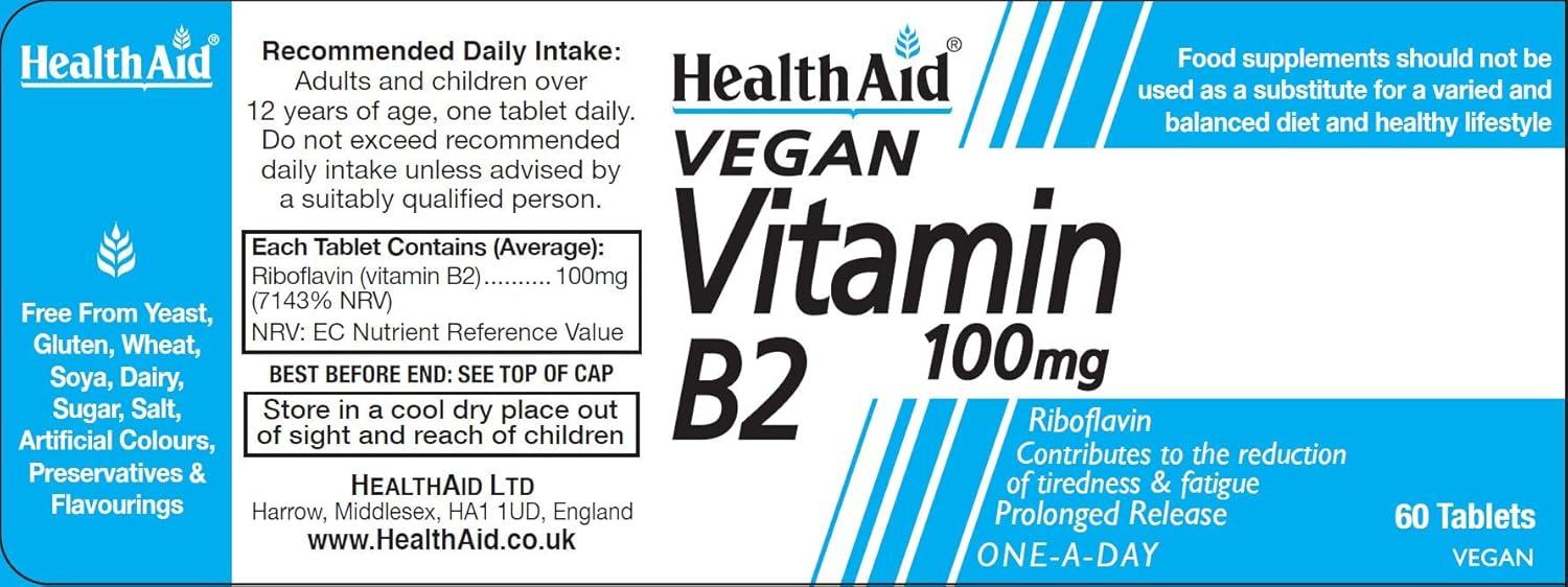 Buy Vitamin B2 (Riboflavin) 100mg S/R - 60 Delayed Release Tablets ...