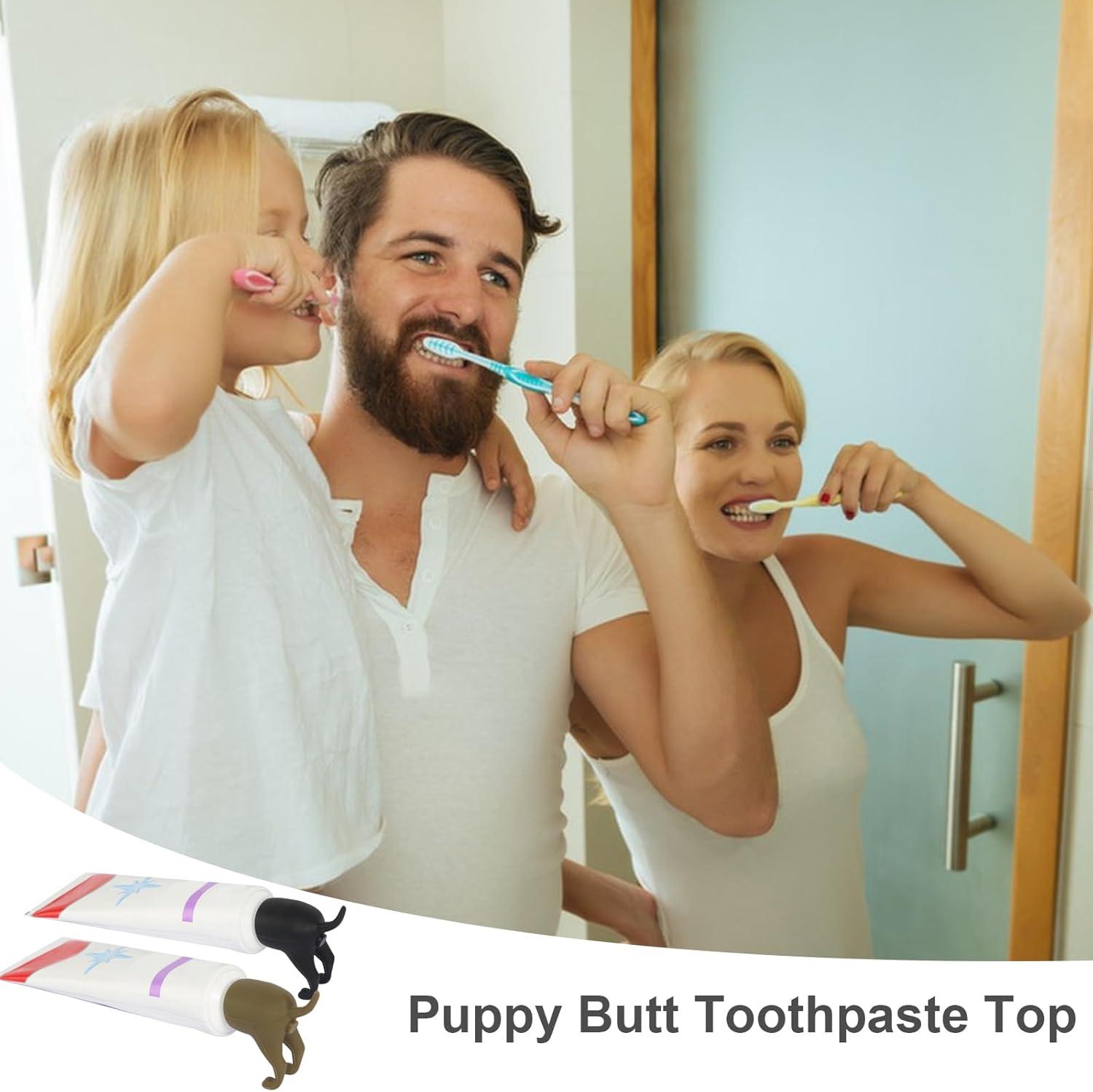3-Pack Pooping Dog Butt Toothpaste Toppers | Funny Dog Toothpaste Lid ...