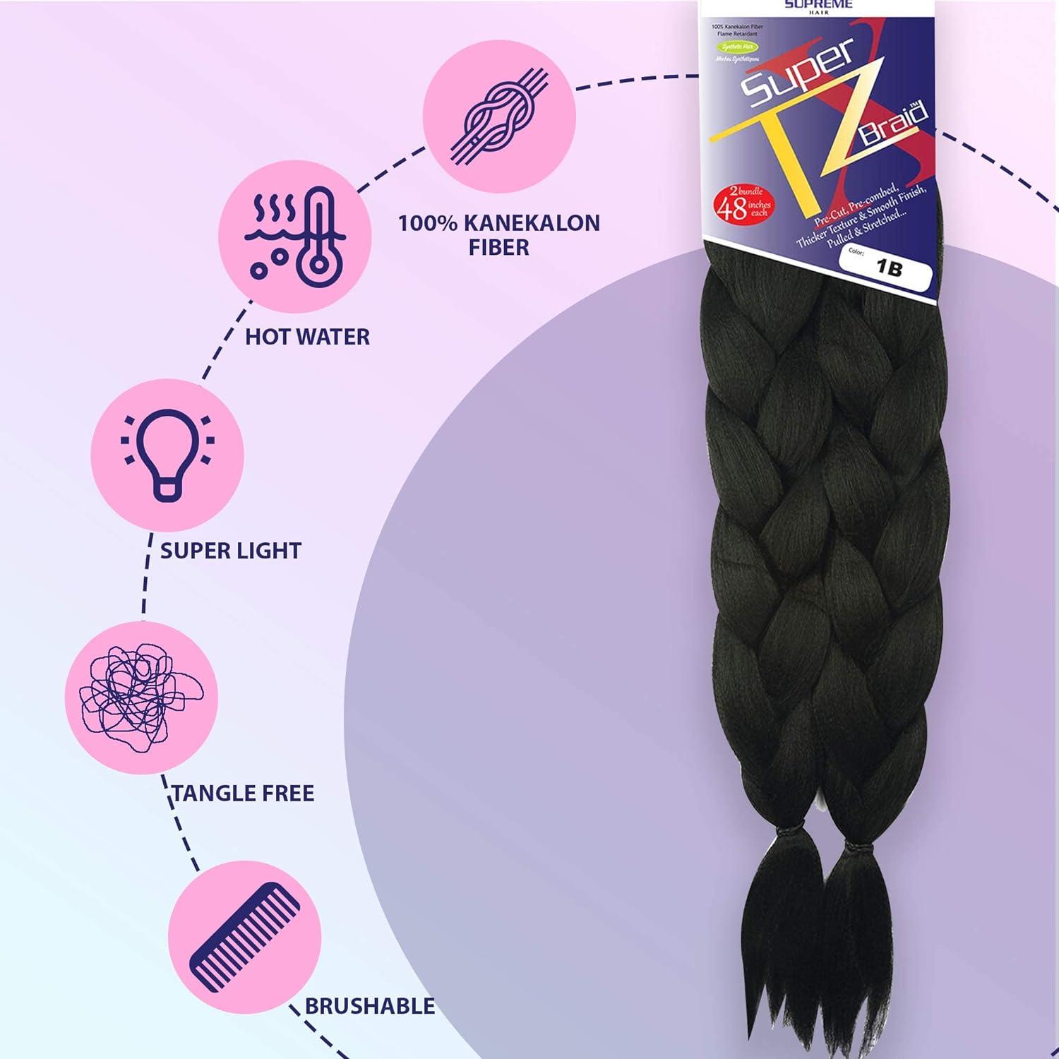 Xpression Pre-Stretched Braiding Hair 48 Inch 6 Bundles - 100% ...