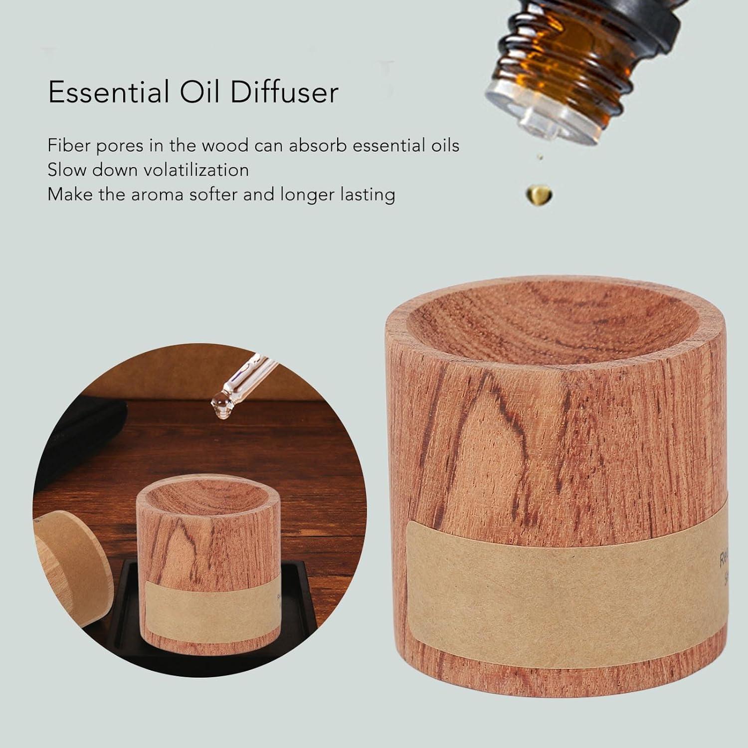 Wooden Essential Oil Diffuser - Cylindrical Aromatherapy for Home Yoga ...