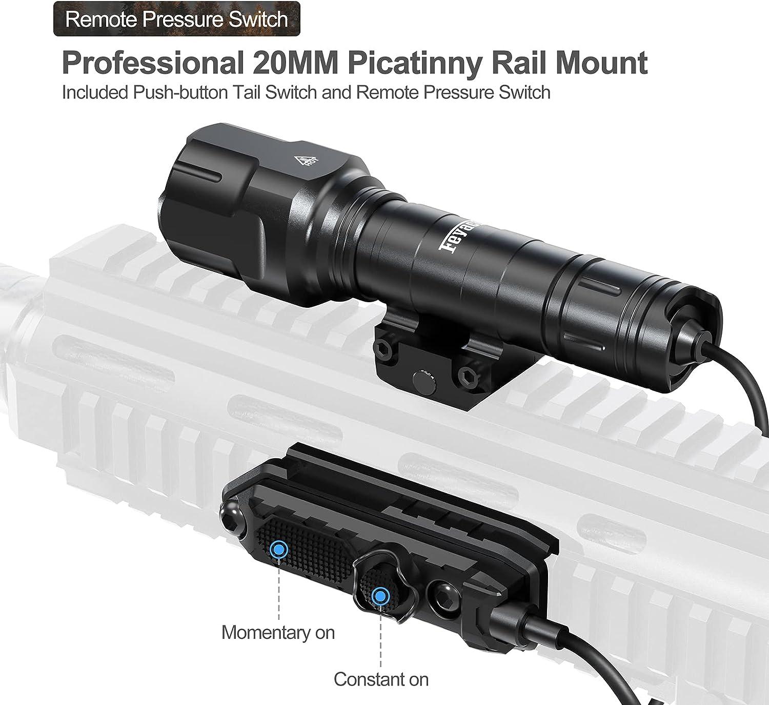Feyachi 1200 Lumen Tactical Flashlight with Pressure Switch | 3 Modes ...