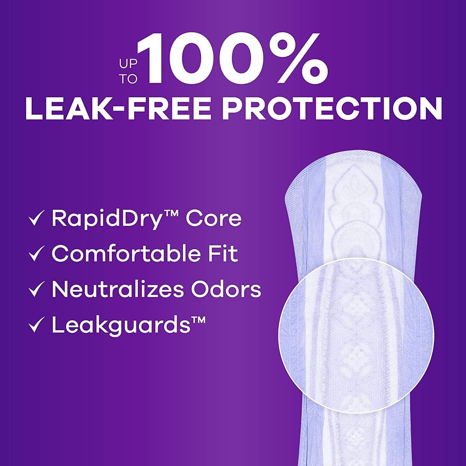 Always Discreet Extra Heavy Long Incontinence Pads 90 Count - 100% Leak ...