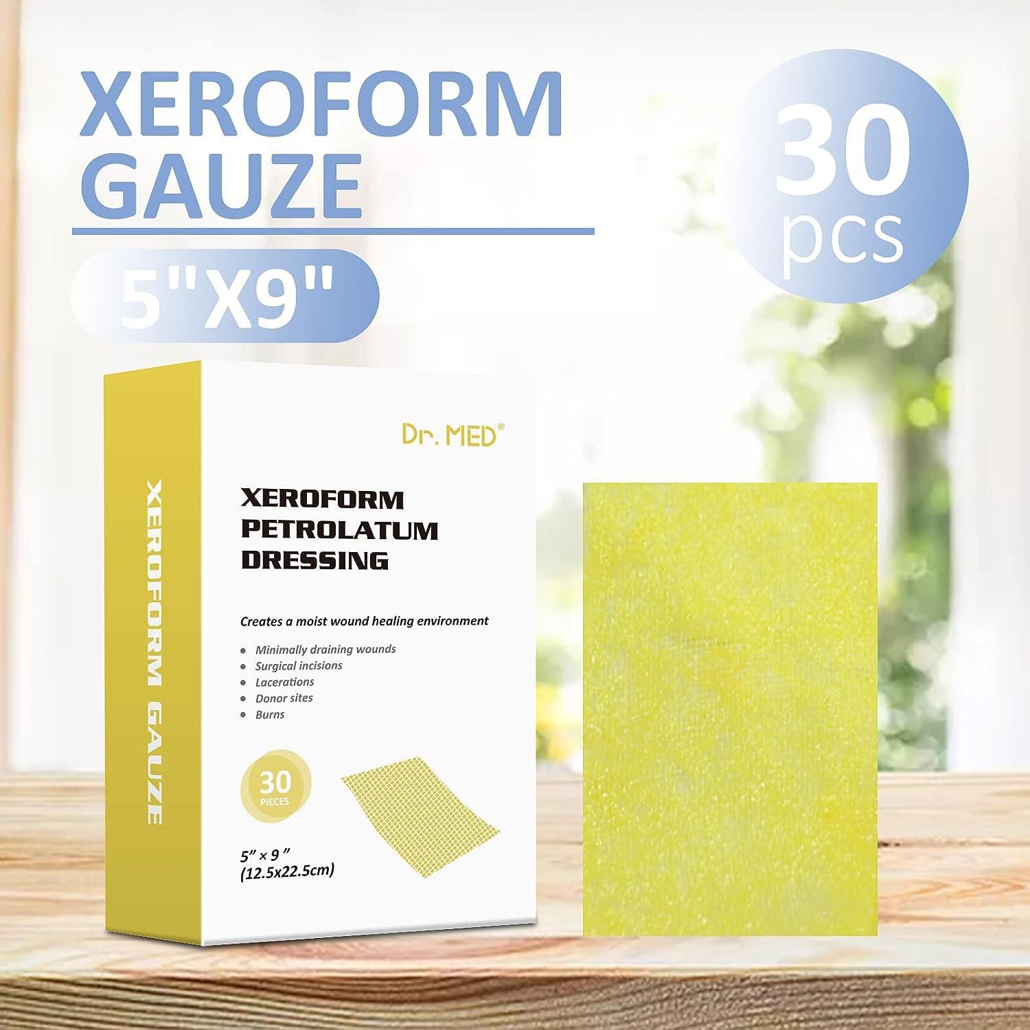 Dr.Med Xeroform Petrolatum Dressing Patch 5x9 - 30 Pcs/Box | Non ...