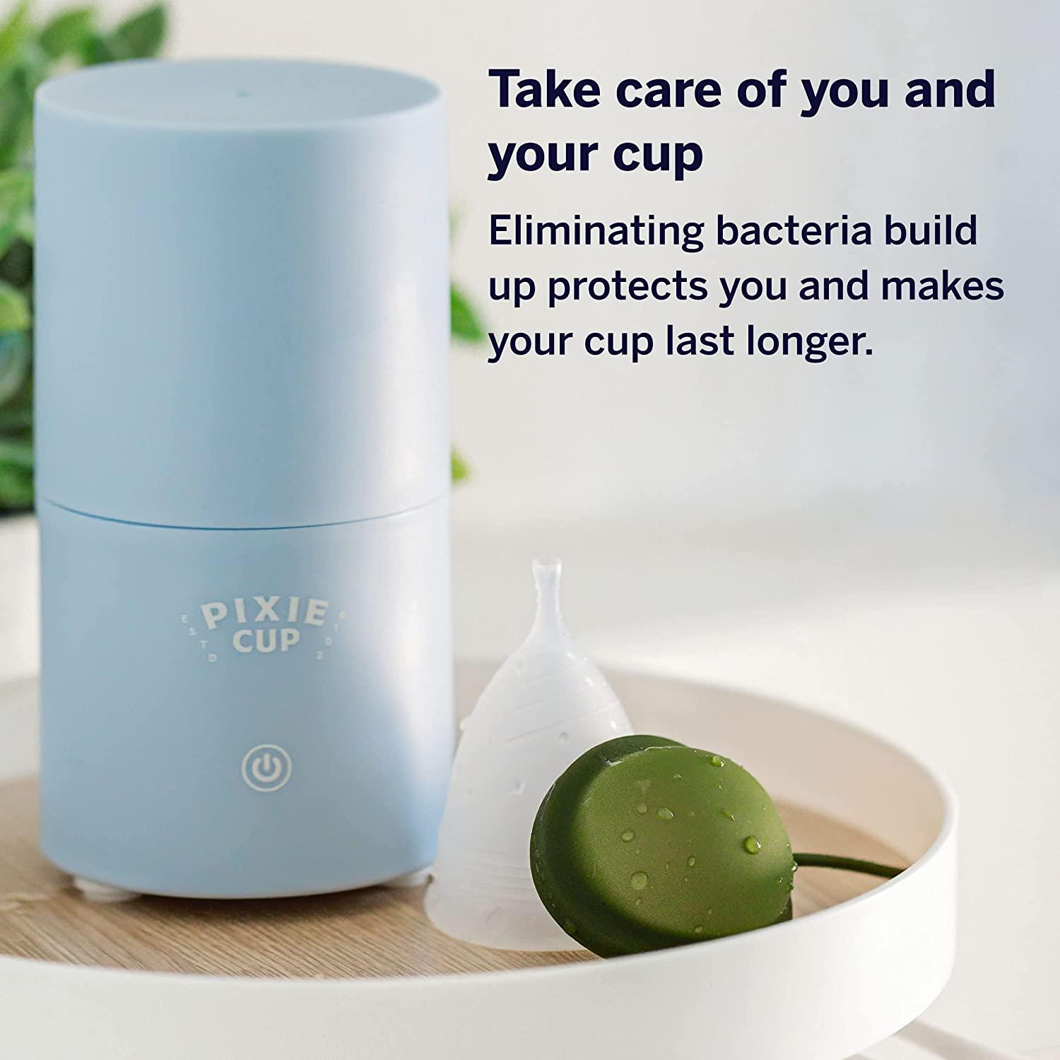 Pixie Menstrual Cup Steamer: Sterilize & Clean with Cleanser Steam - Kills 99.9% Germs in 3 Mins ...