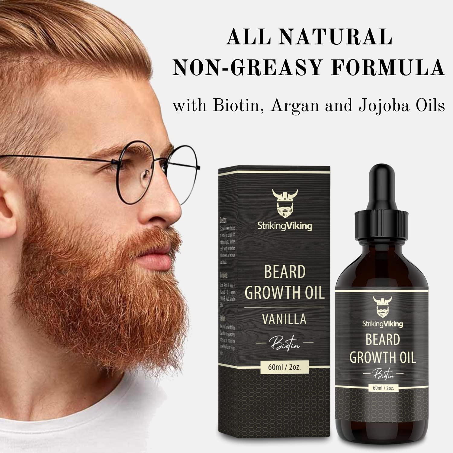 Striking Viking Beard Growth Oil With Biotin 2 Fl Oz Vanilla