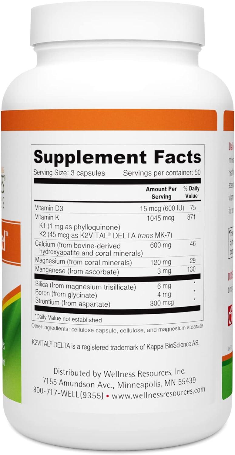 Bone Xcel High Absorption Calcium with Vitamin D K1 K2 - 150 Capsules ...