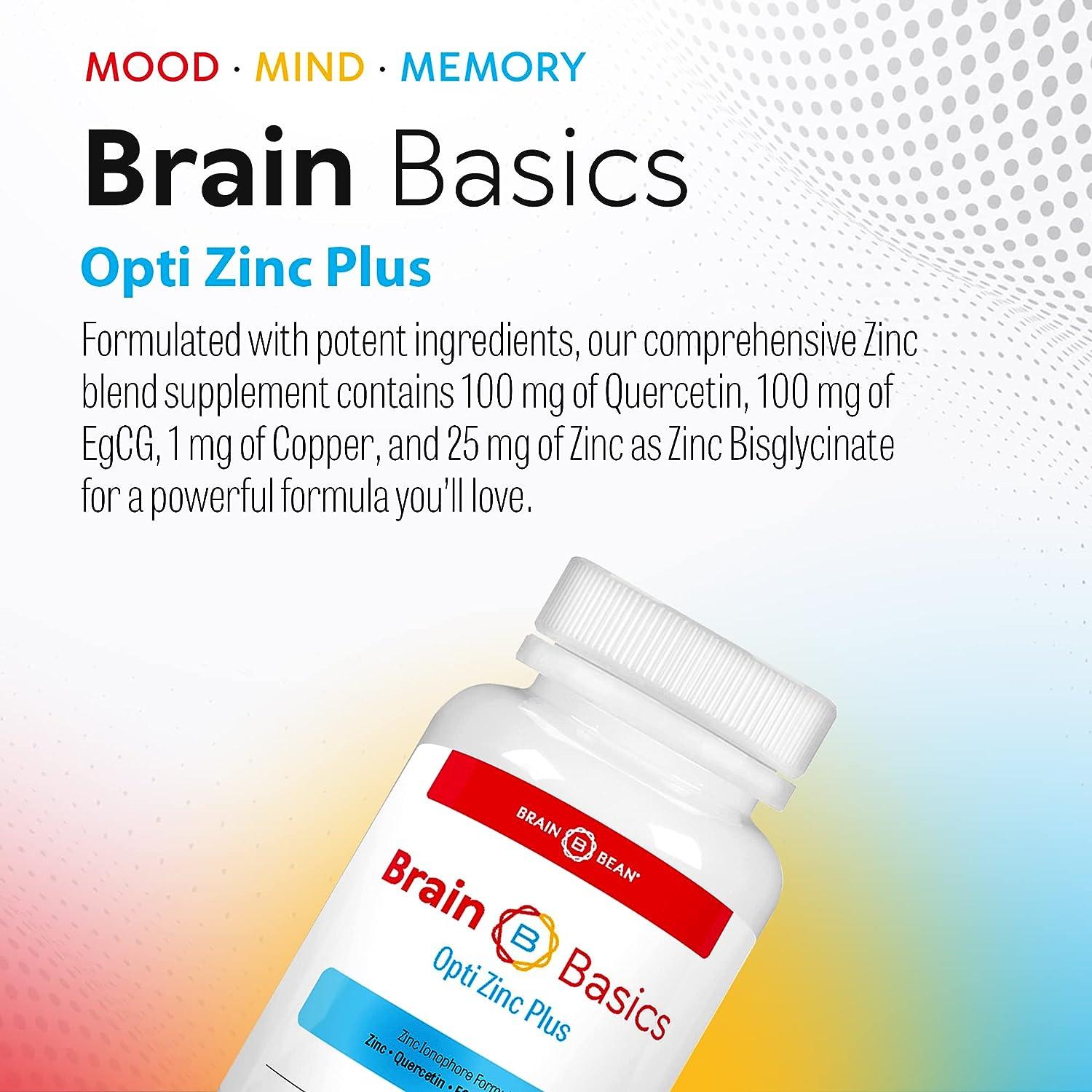 Brain Basics Opti Zinc Plus - Immune Support Formula with Quercetin ...