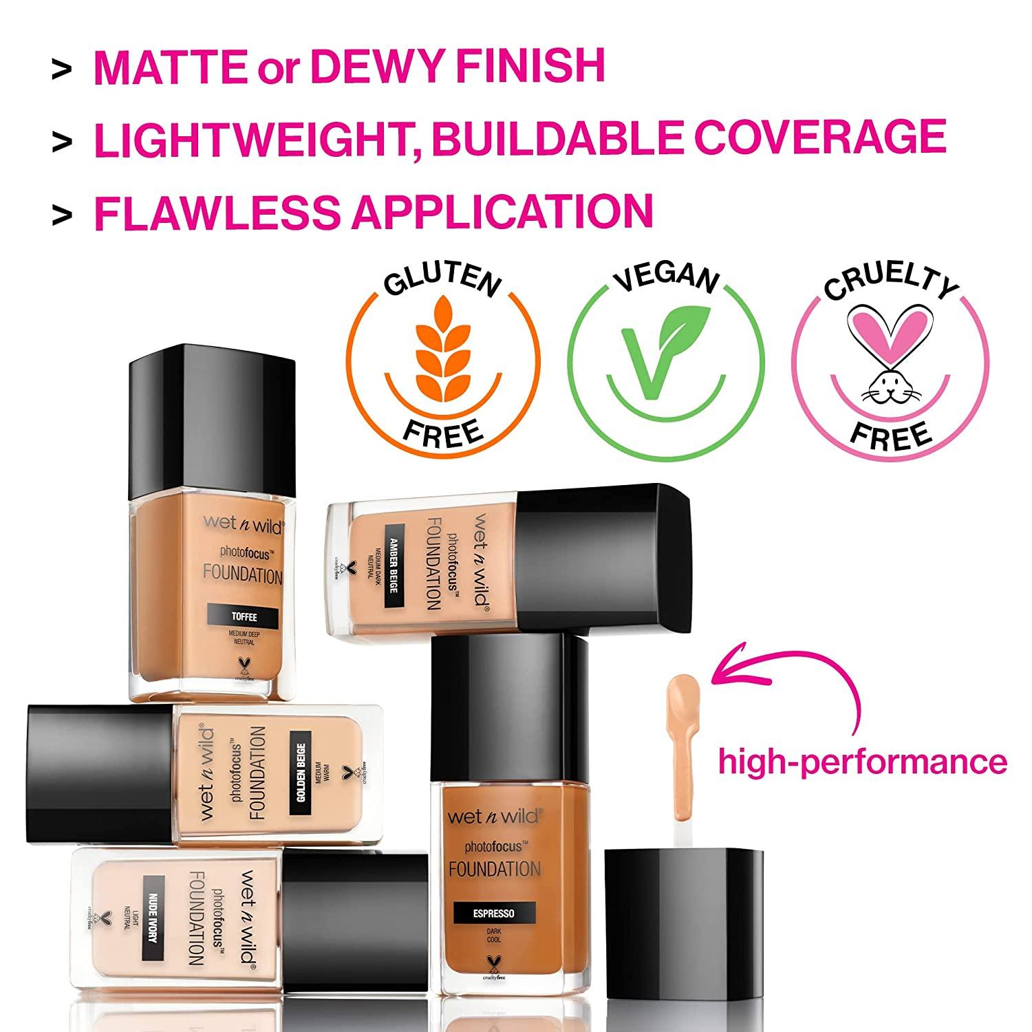 Wet n Wild Photo Focus Dewy Liquid Foundation in Buff Bisque - Long ...