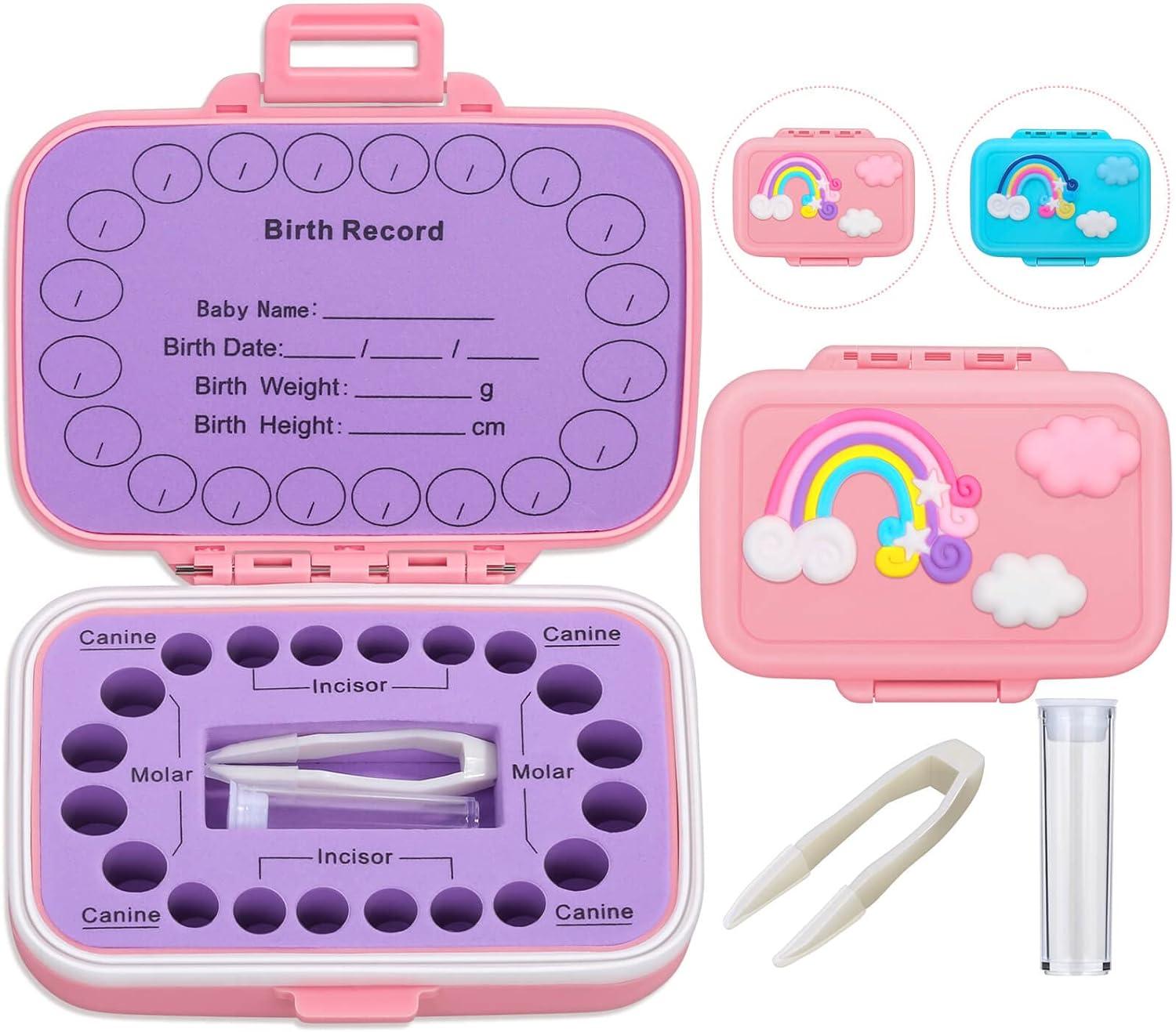 Kids Tooth Holder Keepsake Box - Pink Tooth Container for Tooth Fairy ...