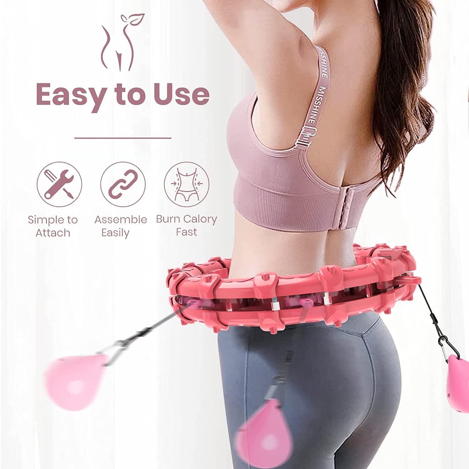 Upgraded Large Size Smart Weighted Hoola Hoop for Abdomen Fitness and Weight Loss - 24 ...