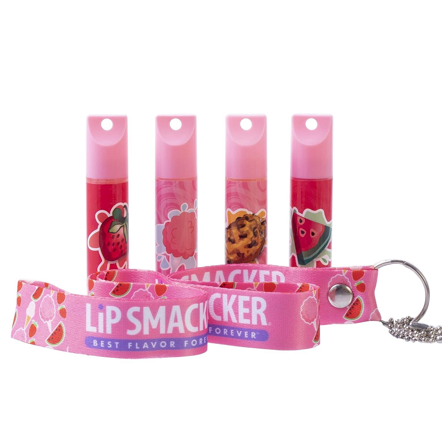 Lip Smacker Flavored Lip Balm & Pink Lanyard Set - Strawberry, Cotton ...