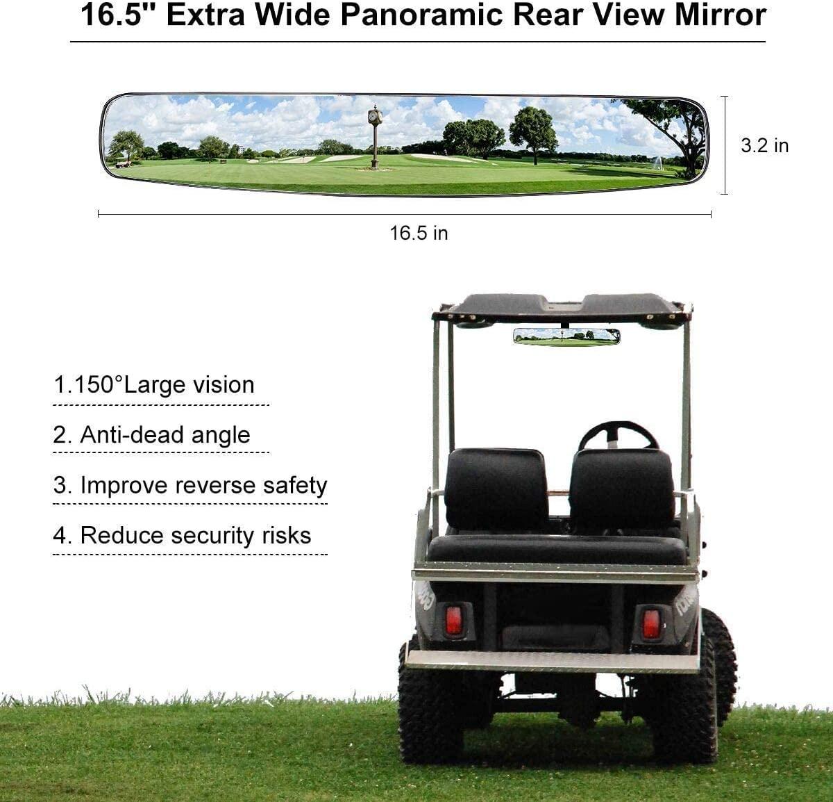 Universal Adjustable Golf Cart Rear View Mirror - 16.5 Extra Wide ...