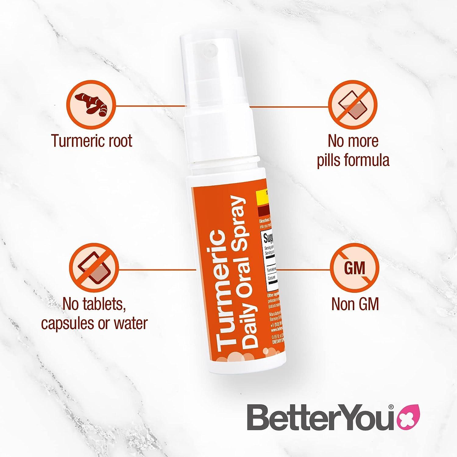 BetterYou Turmeric Oral Spray | Enhanced Curcuminoid Absorption ...