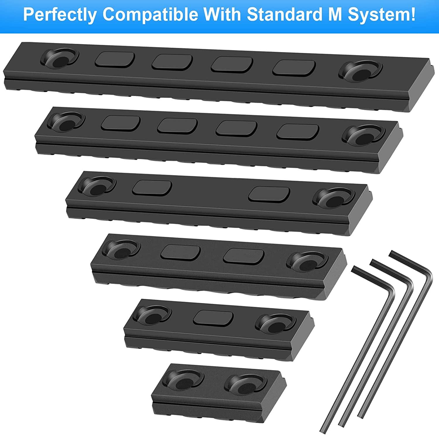 FANGOSS Mloc Picatinny Rails Set - 6 Pack with 3, 5, 7, 9, 11, 13 Slot ...