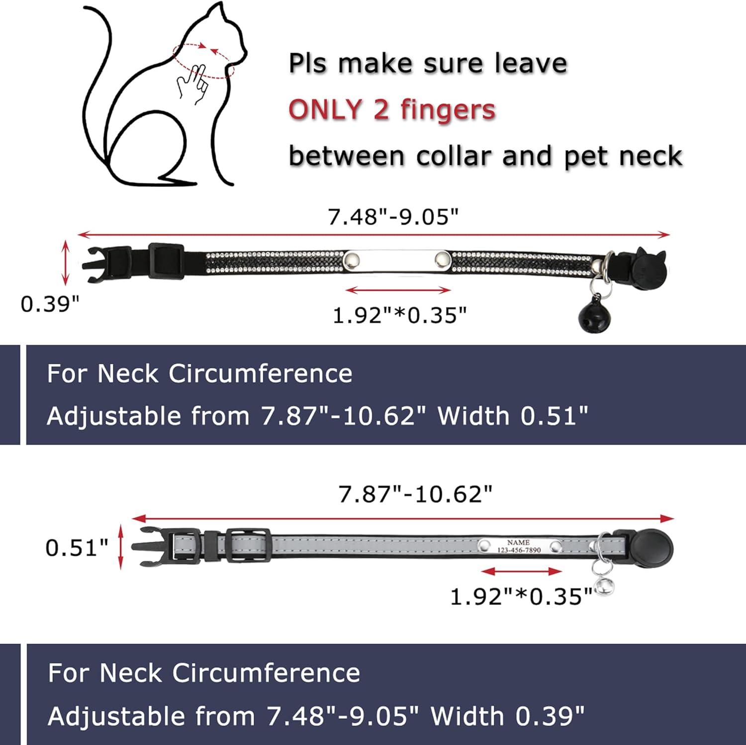 Personalized Reflective Cat Neck Band with Safety Lock - Mogokoyo 2 ...