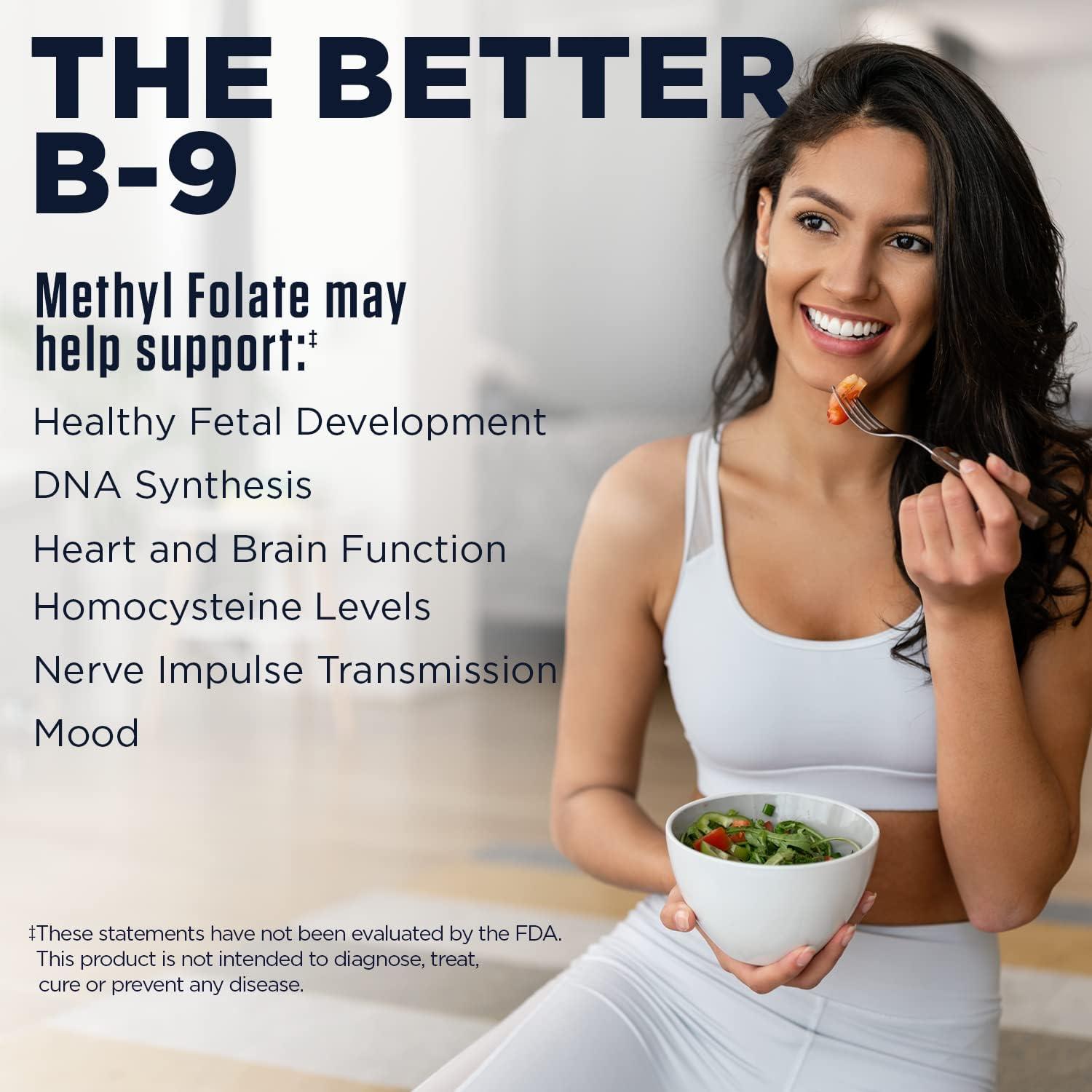 KAL Methyl Folate 1000 mcg 5-MTHF | Folic Acid Supplement for Heart ...
