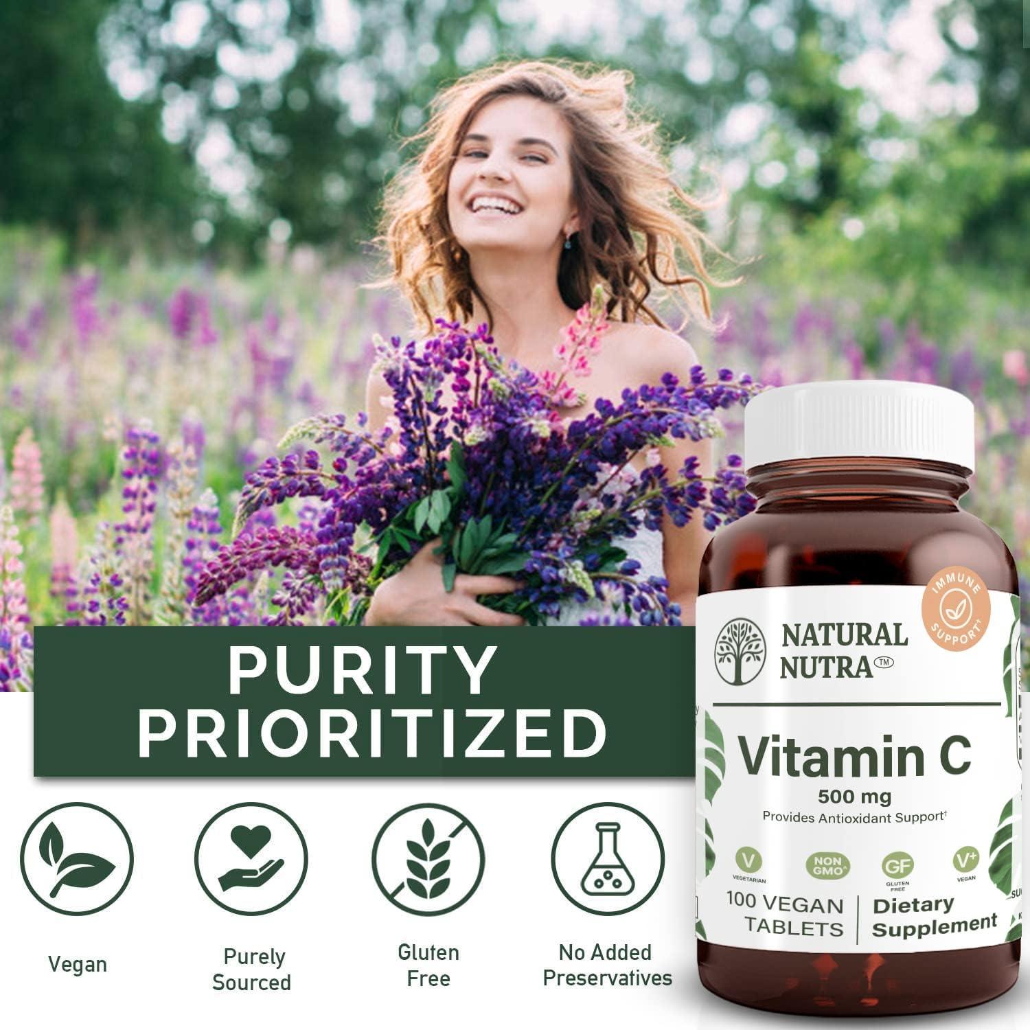 Natural Nutra Vitamin C Supplement 500 mg Boost Immune System Promotes ...