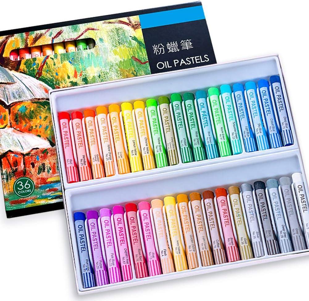 Oil Pastels Set - 36 Assorted Colors Non Toxic Professional Round ...