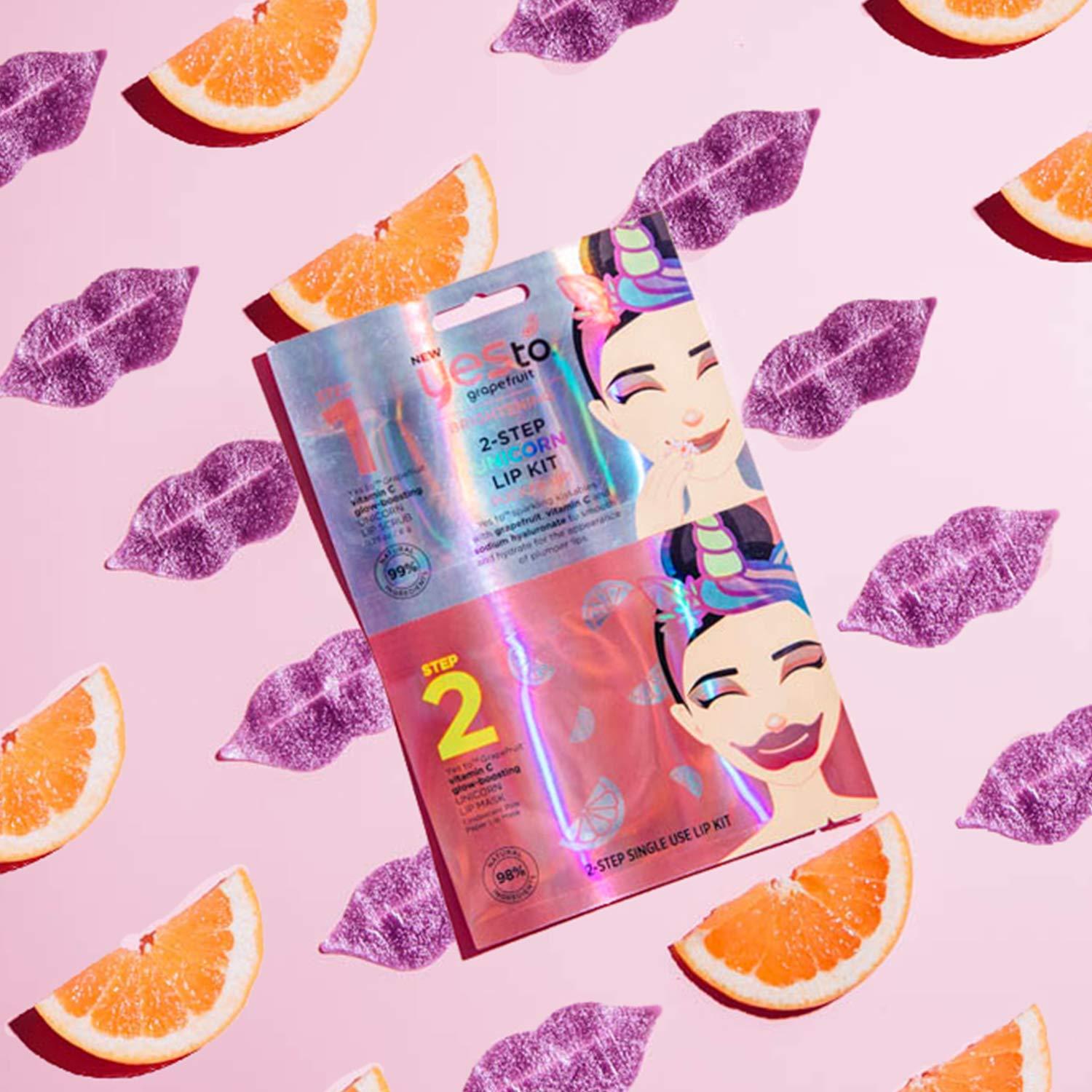 Yes To Grapefruit Vitamin C Glow-Boosting 2-Step Unicorn Lip Kit ...