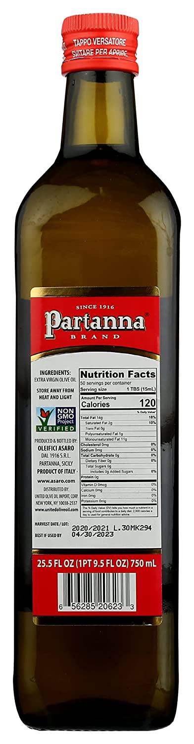 Partanna Extra Virgin Olive Oil - Everyday Sicilian, 25.5 Fl Oz ...
