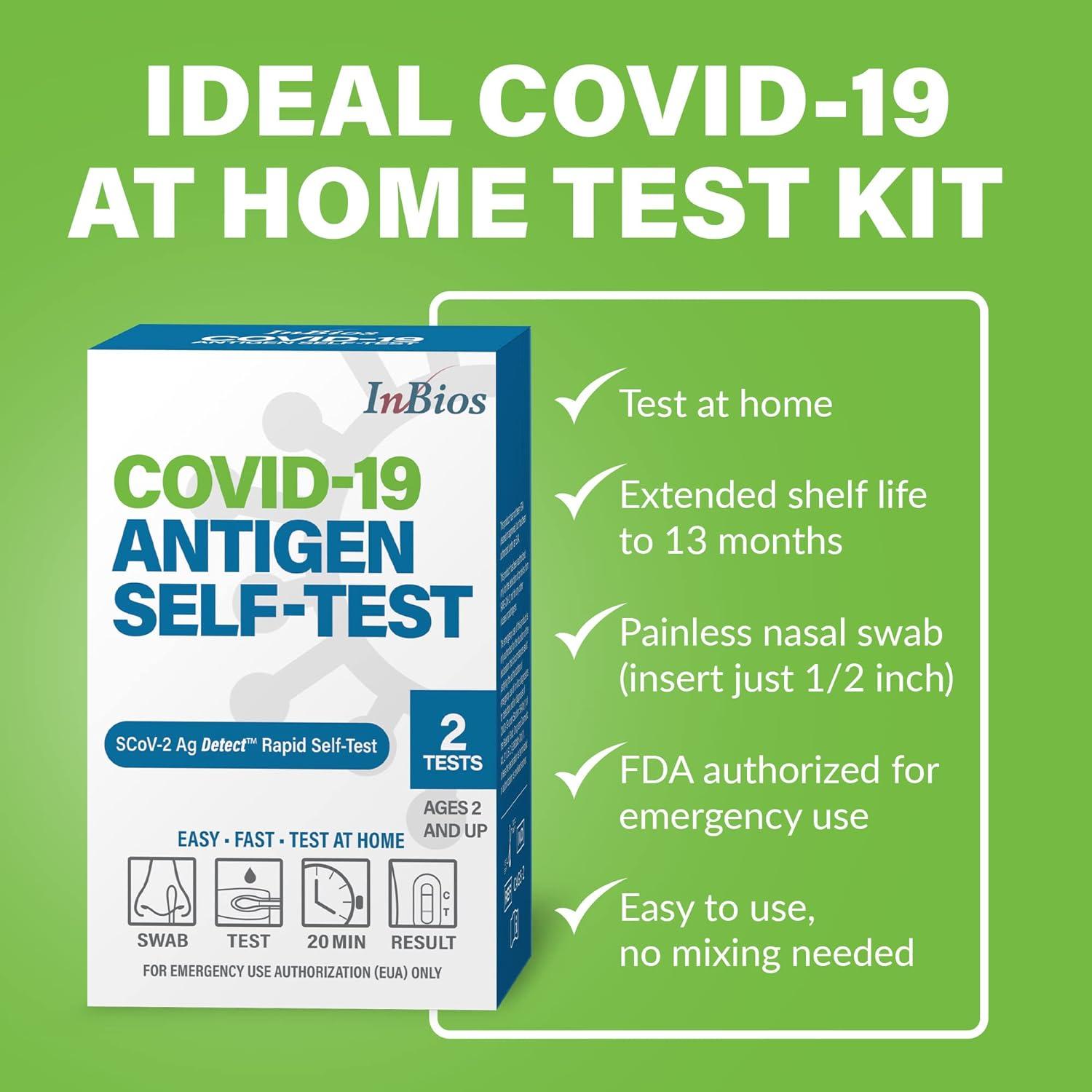 SCoV-2 Ag Detect Rapid Test Kit - 1 Pack (2 Tests) | Easy-to-Use COVID ...