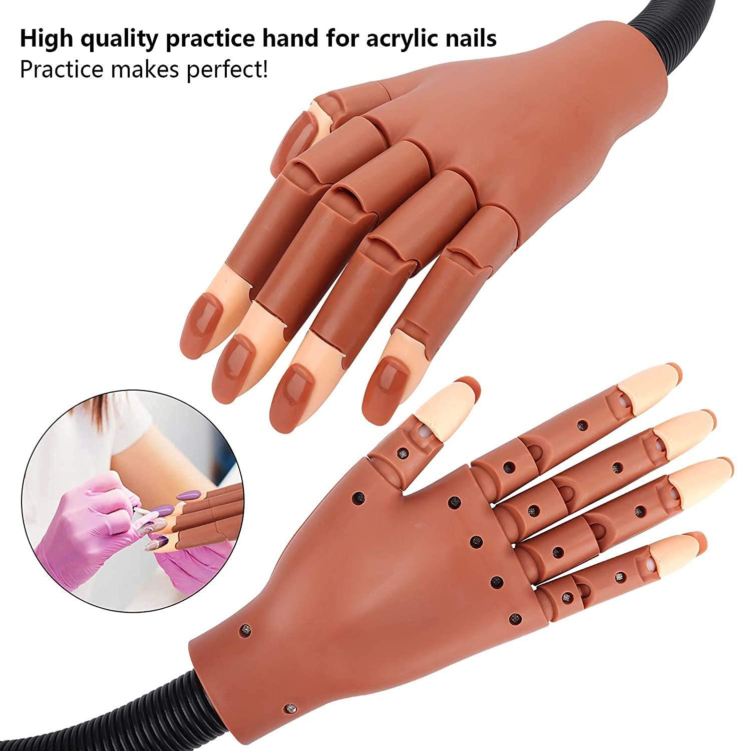 Nail Practice Hand for Acrylic Nails - Adjustable False Nail Training ...