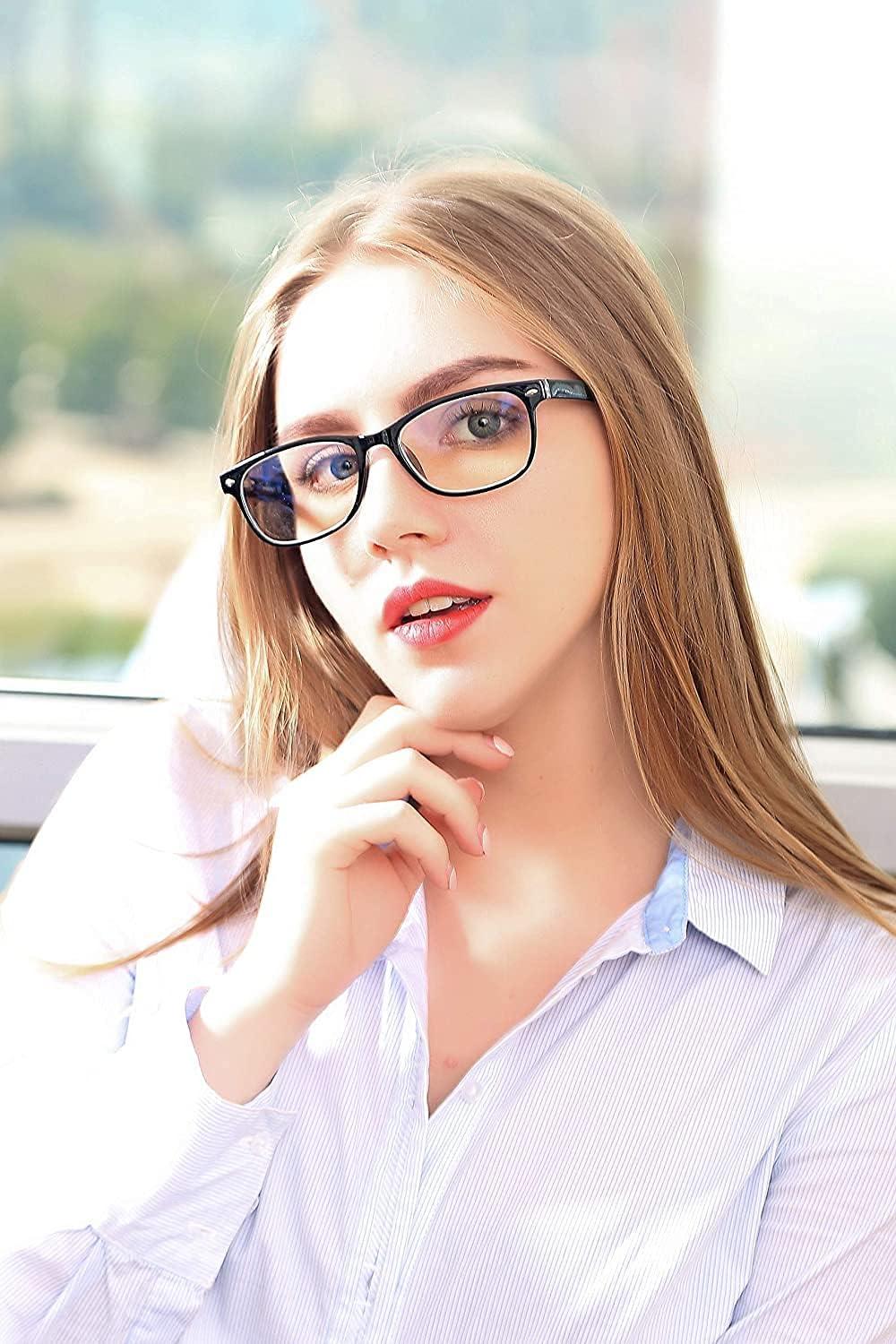 Suertree Anti-Blue Reading Glasses (3 Pack) - 2.0x Diopter Optics with Spring Hinges for Men ...